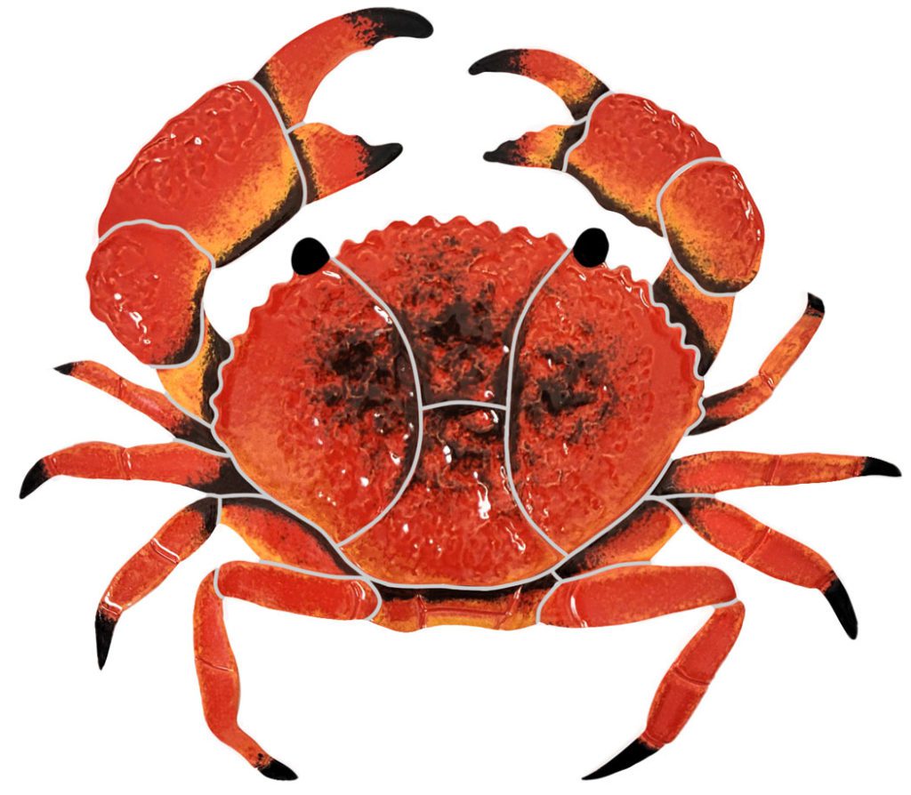 Crab Pool Mosaics & Swimming Pool Tiles - Blue Water Pool Mosaics